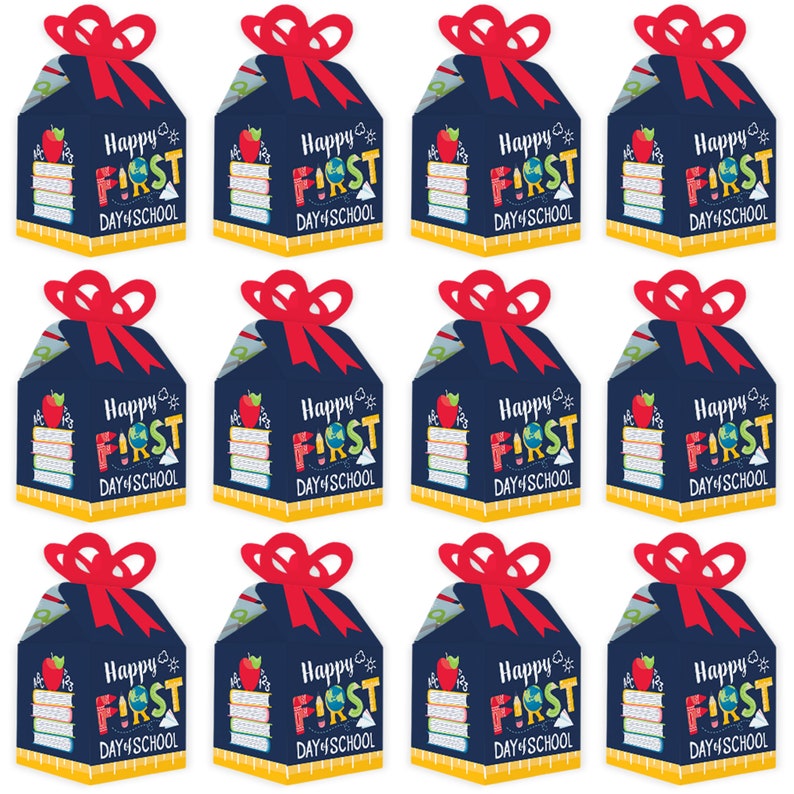First Day of School Square Favor Gift Boxes Back to School - Etsy