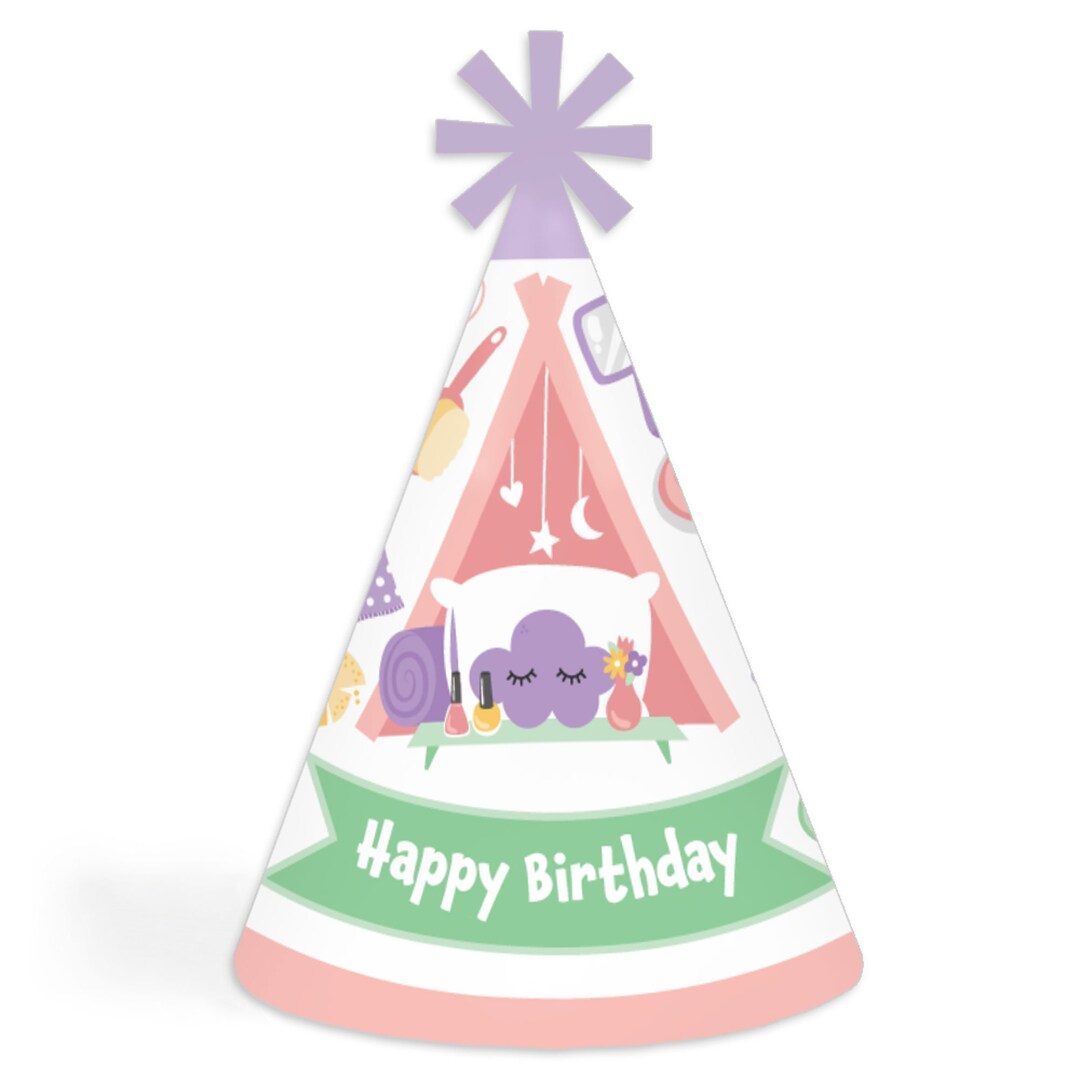 Pajama Slumber Party - Cone Happy Birthday Party Hats for Kids and ...
