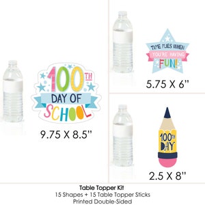 Happy 100th Day of School 100 Days Party Centerpiece Sticks - Etsy