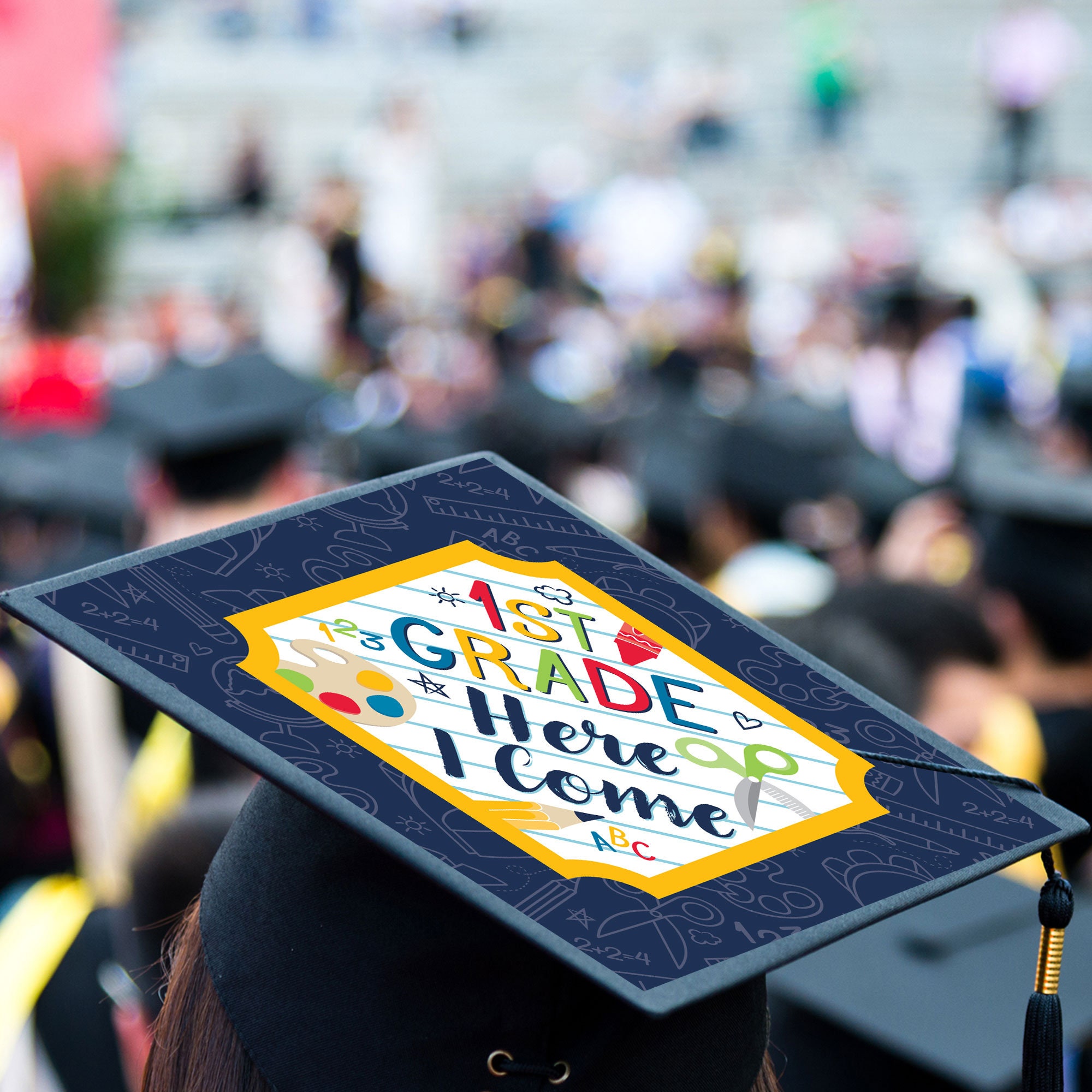 1st Grade Here I Come - Kids Kindergarten Graduation Cap Decorations ...