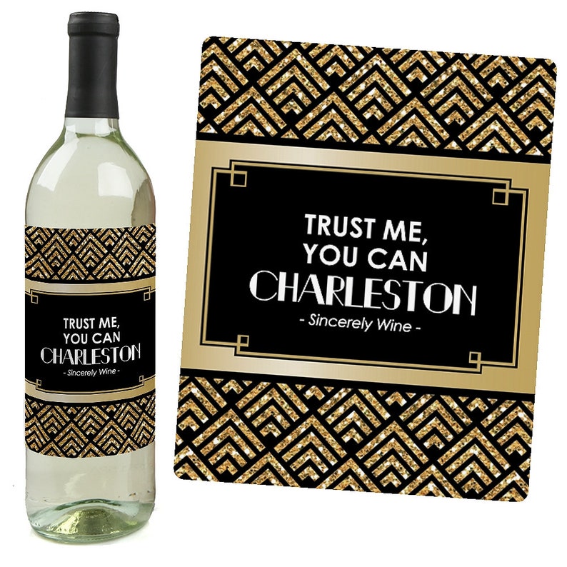 Roaring 20's 1920s Art Deco Jazz Party Wine Bottle | Etsy