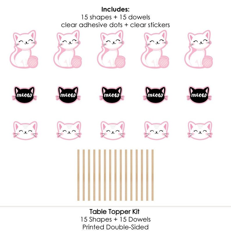 Purr-fect Kitty Cat Centerpiece Sticks Kitten Meow Baby | Etsy