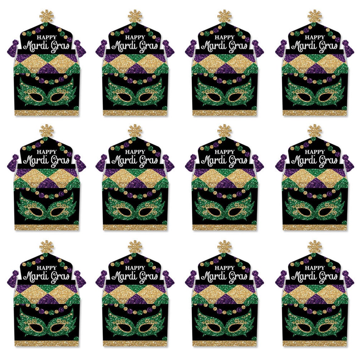 Mardi Gras Treat Box Party Favors Masquerade Party Goodie | Etsy