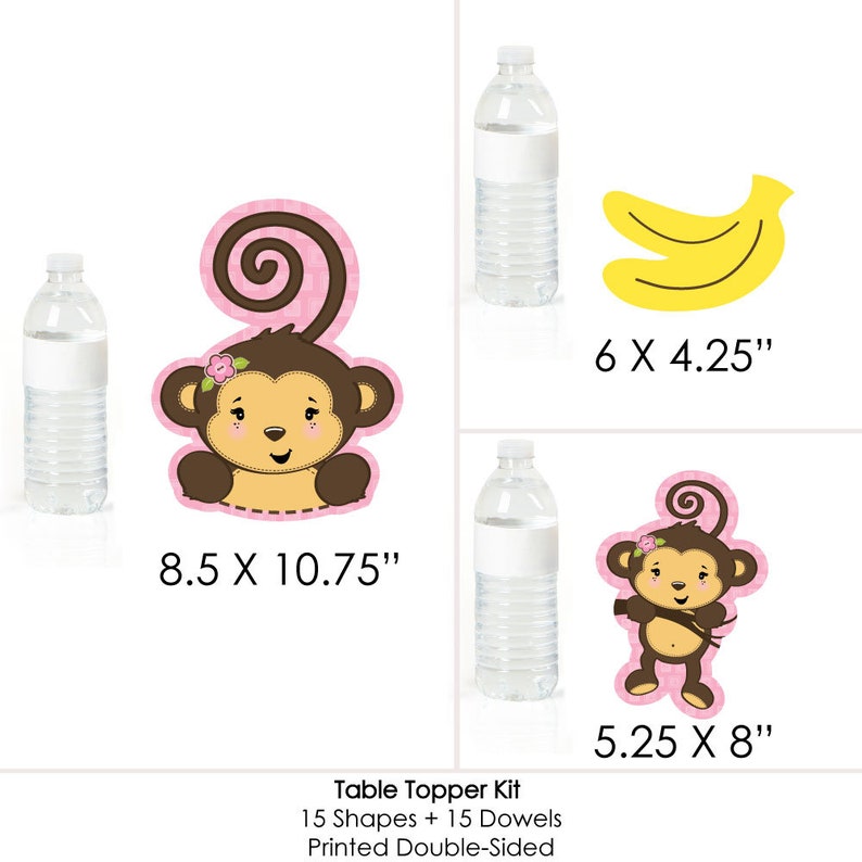 Pink Monkey Girl Baby Shower or Birthday Party Centerpiece - Etsy