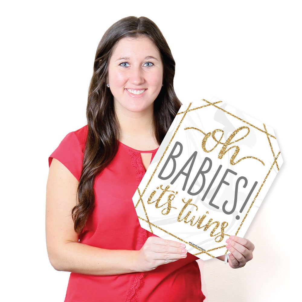 Its Twins Outdoor Lawn Sign Gold Twins Baby Shower Yard - Etsy