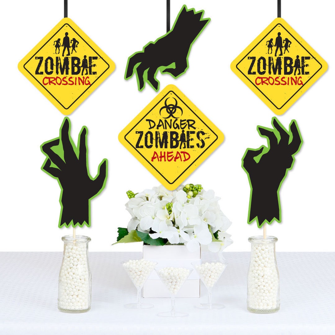 Zombie Zone DIY Decorations Halloween or Birthday Zombie Crawl Party ...