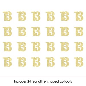 Gold Glitter 13 - No-mess Real Gold Glitter Cut-out Numbers - 13th ...