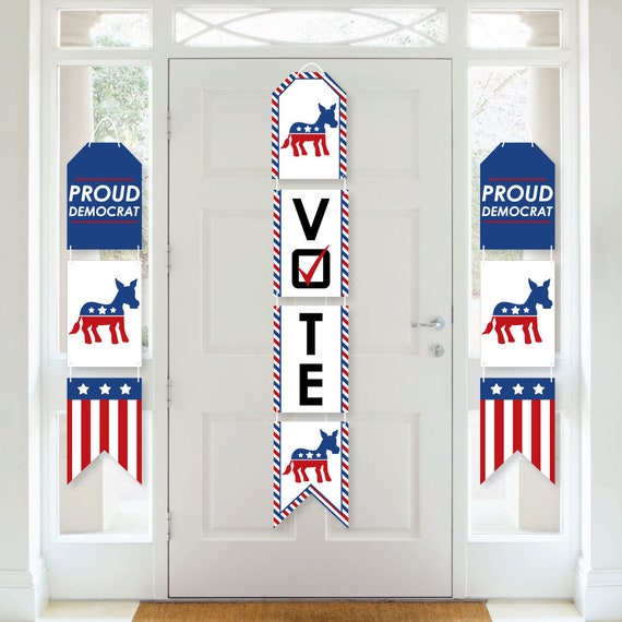 Democrat Election - Hanging Vertical Paper Door Banners - Democratic ...