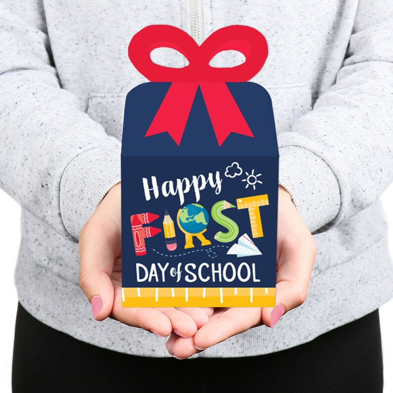 First Day of School Square Favor Gift Boxes Back to School - Etsy