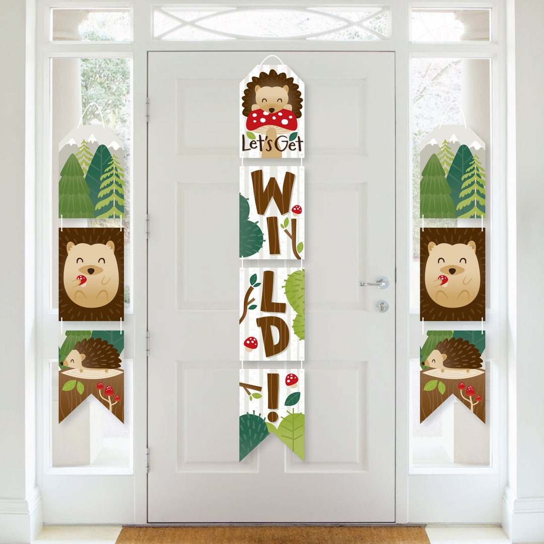 Forest Hedgehogs - Hanging Vertical Paper Door Banners - Woodland ...