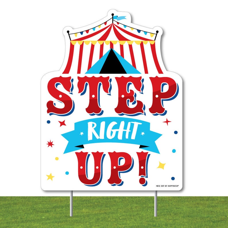 Carnival Step Right up Circus Outdoor Lawn Sign Carnival - Etsy
