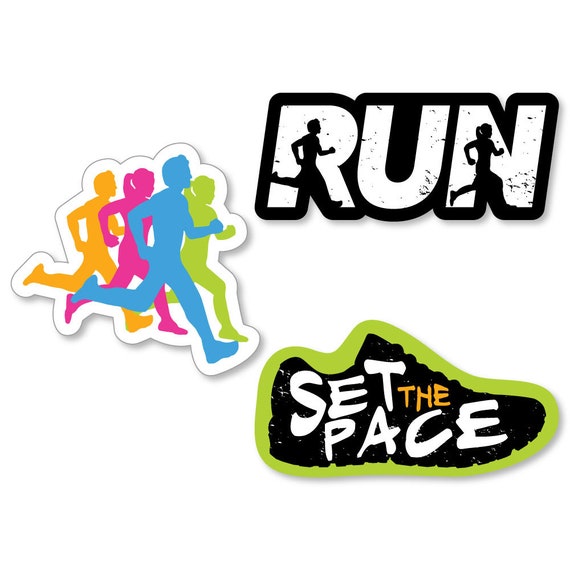 Set The Pace - Running - DIY Shaped Die Cut Paper Cut Outs - Track ...