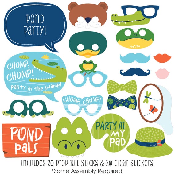 Pond Pals - 20 Piece Frog, Alligator, Turtle, Beaver and Duck Birthday ...