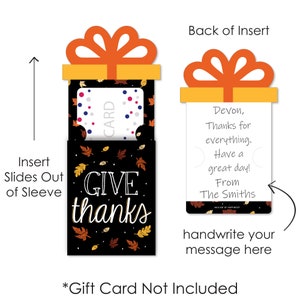 Give Thanks - Thanksgiving Party Money and Gift Card Sleeves - Nifty ...
