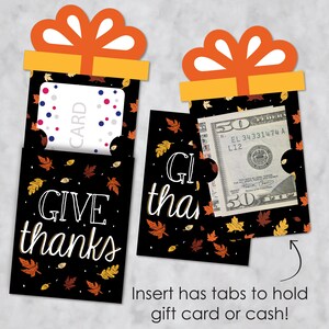 Give Thanks - Thanksgiving Party Money and Gift Card Sleeves - Nifty ...