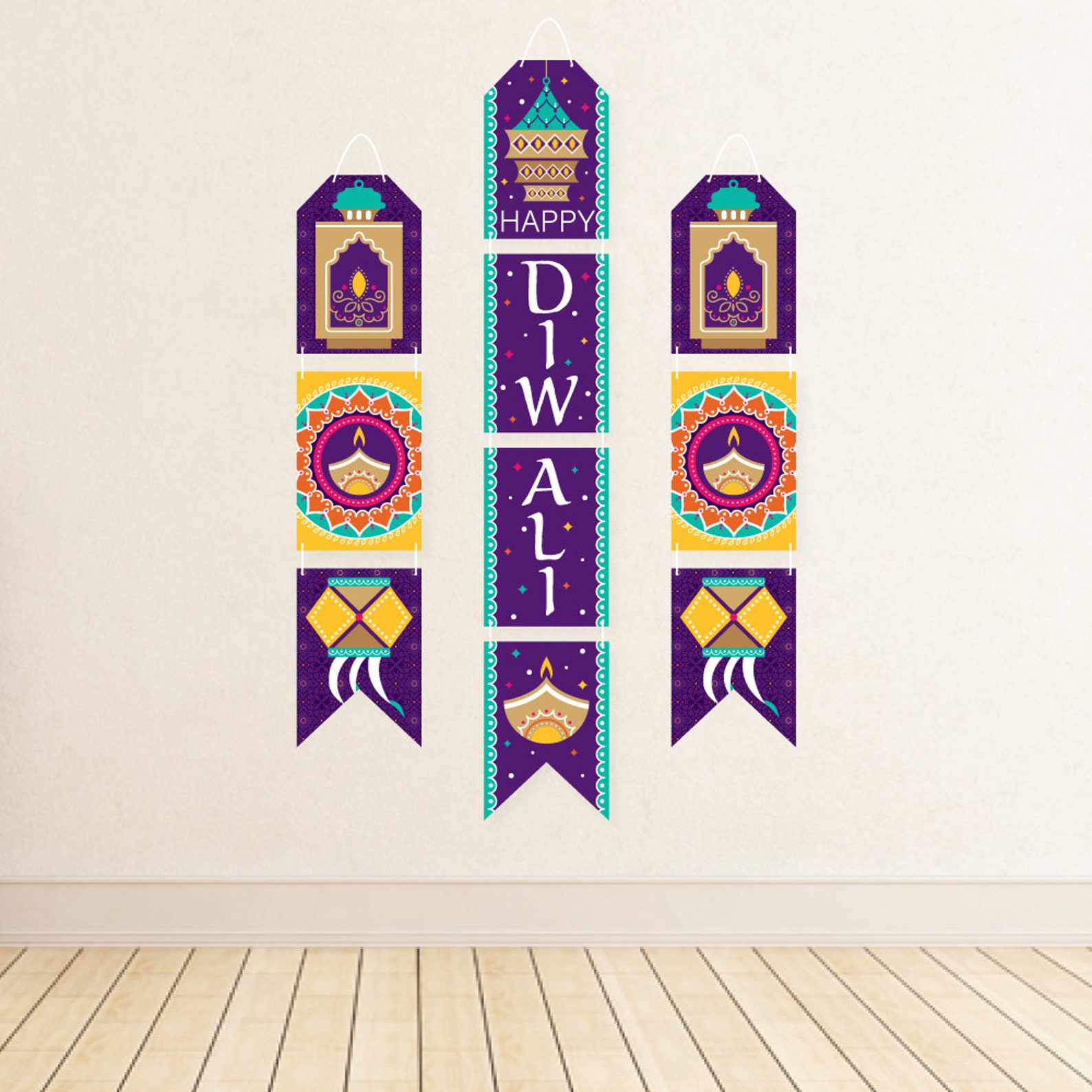 Happy Diwali Hanging Vertical Paper Door Banners Festival - Etsy