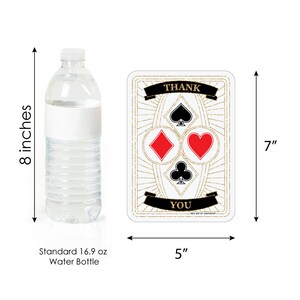 Las Vegas - Shaped Thank You Cards - Casino Party Thank You Note Cards ...