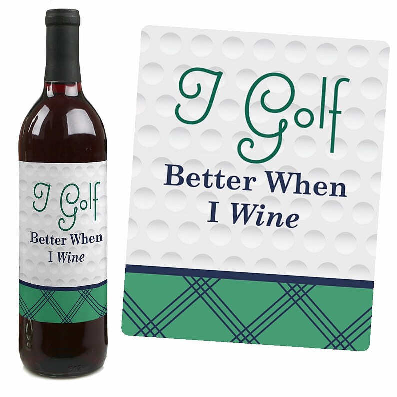 Golf Wine Bottle Labels - Par-tee Time Golf Wine Labels for Birthday or ...