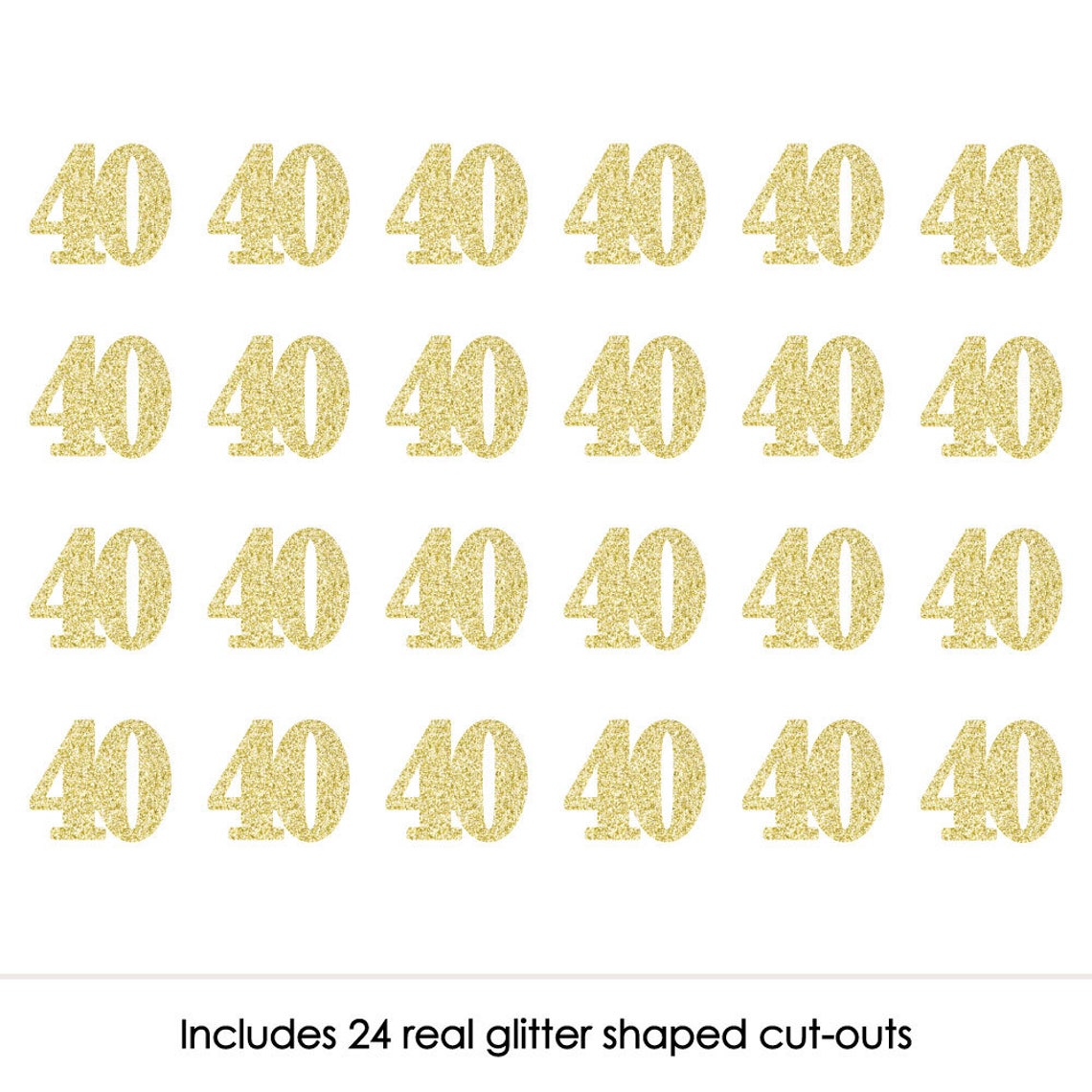 Gold Glitter 40 No-mess Real Gold Glitter Cut-out Numbers | Etsy