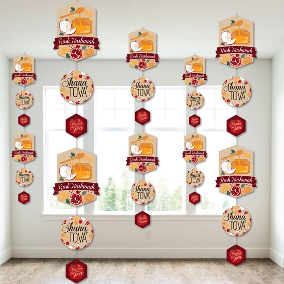 Rosh Hashanah - Jewish New Year Party DIY Dangler Backdrop - Hanging ...