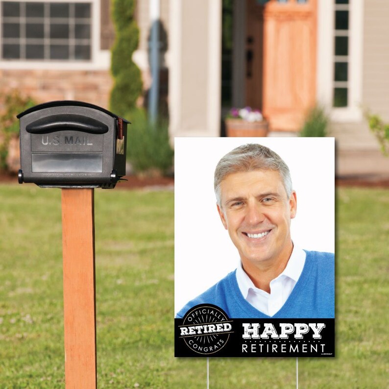 Custom Happy Retirement Photo Yard Sign Retirement Party - Etsy