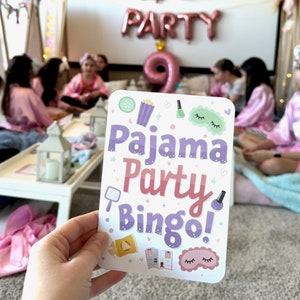 Pajama Slumber Party - Bingo Cards and Markers - Girls Sleepover ...