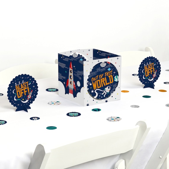 Blast Off to Outer Space Centerpiece & Table Decoration Kit - Rocket ...