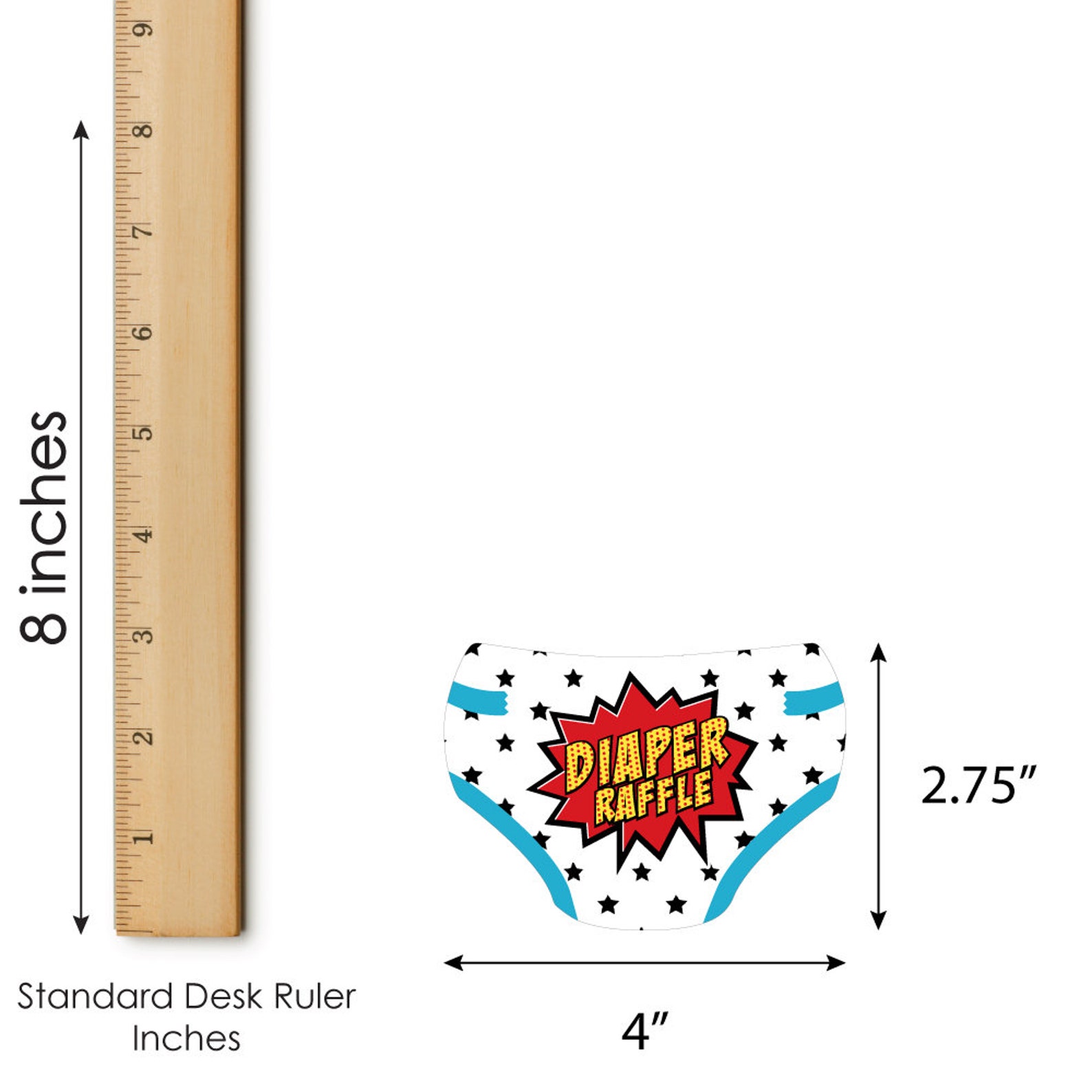 BAM! Superhero - Diaper Shaped Raffle Ticket Inserts - Baby Shower ...
