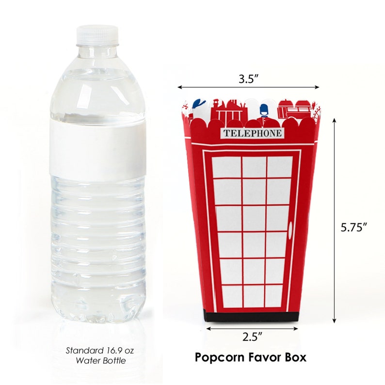 Cheerio, London - British UK Party Favor Popcorn Treat Boxes - Set of ...