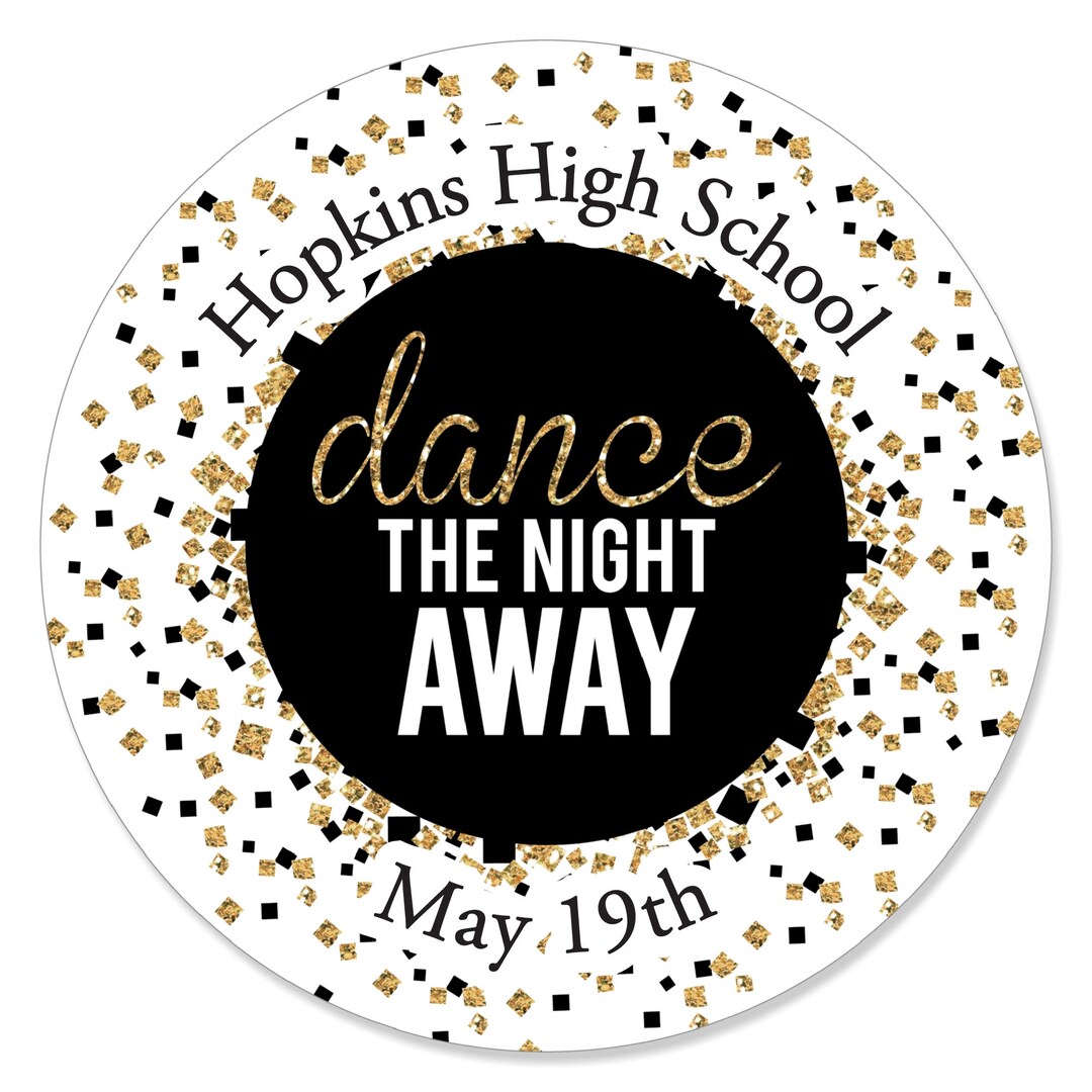 Personalized Prom - Custom Prom Night Party Favor Circle Sticker Labels ...