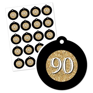 90th Birthday Party Tags - Adult 90th Birthday - Gold(set of 20) - Etsy