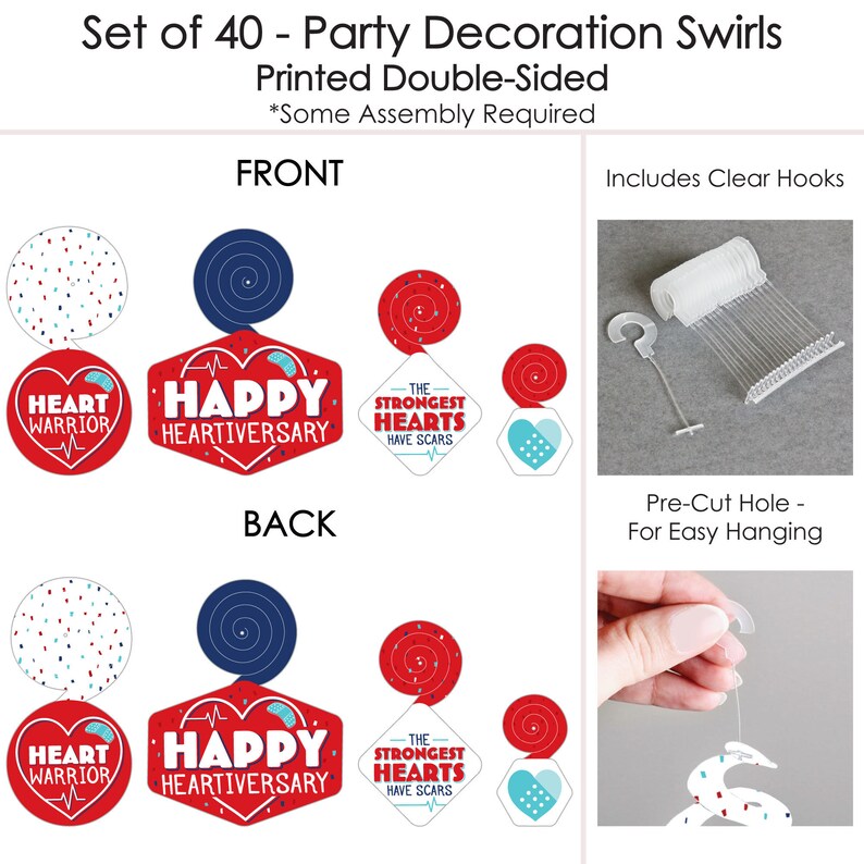 Happy Heartiversary - CHD Awareness Hanging Decor - Party Decoration ...