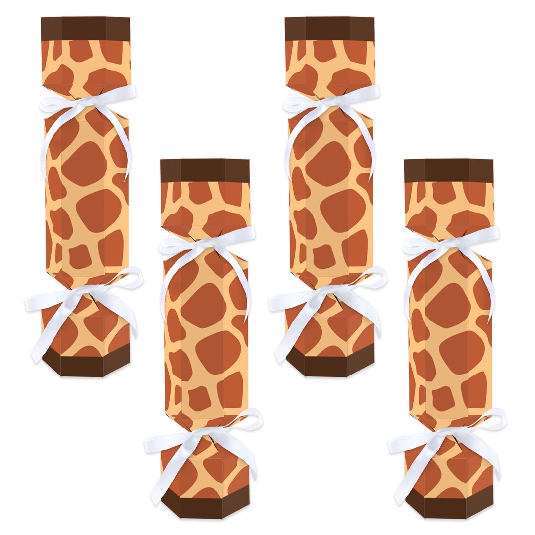 Giraffe Print - No Snap Safari Party Table Favors - DIY Cracker Boxes ...