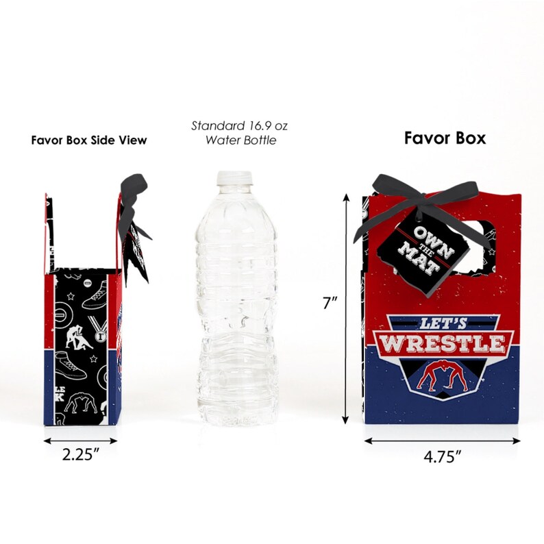 Own the Mat - Wrestling - Birthday Party or Wrestler Party Favor Boxes ...