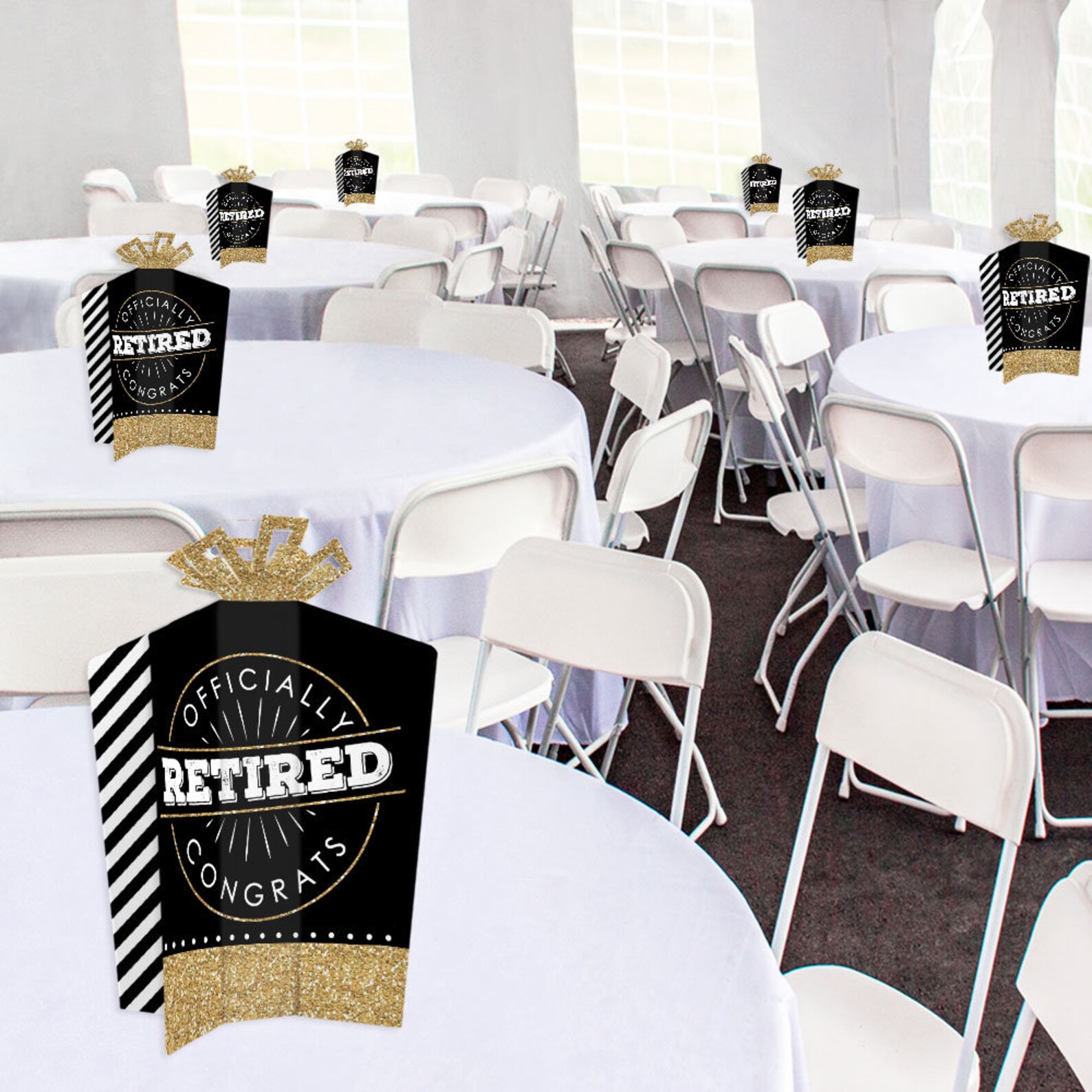 Happy Retirement - Table Decorations - Retirement Party Fold and Flare ...