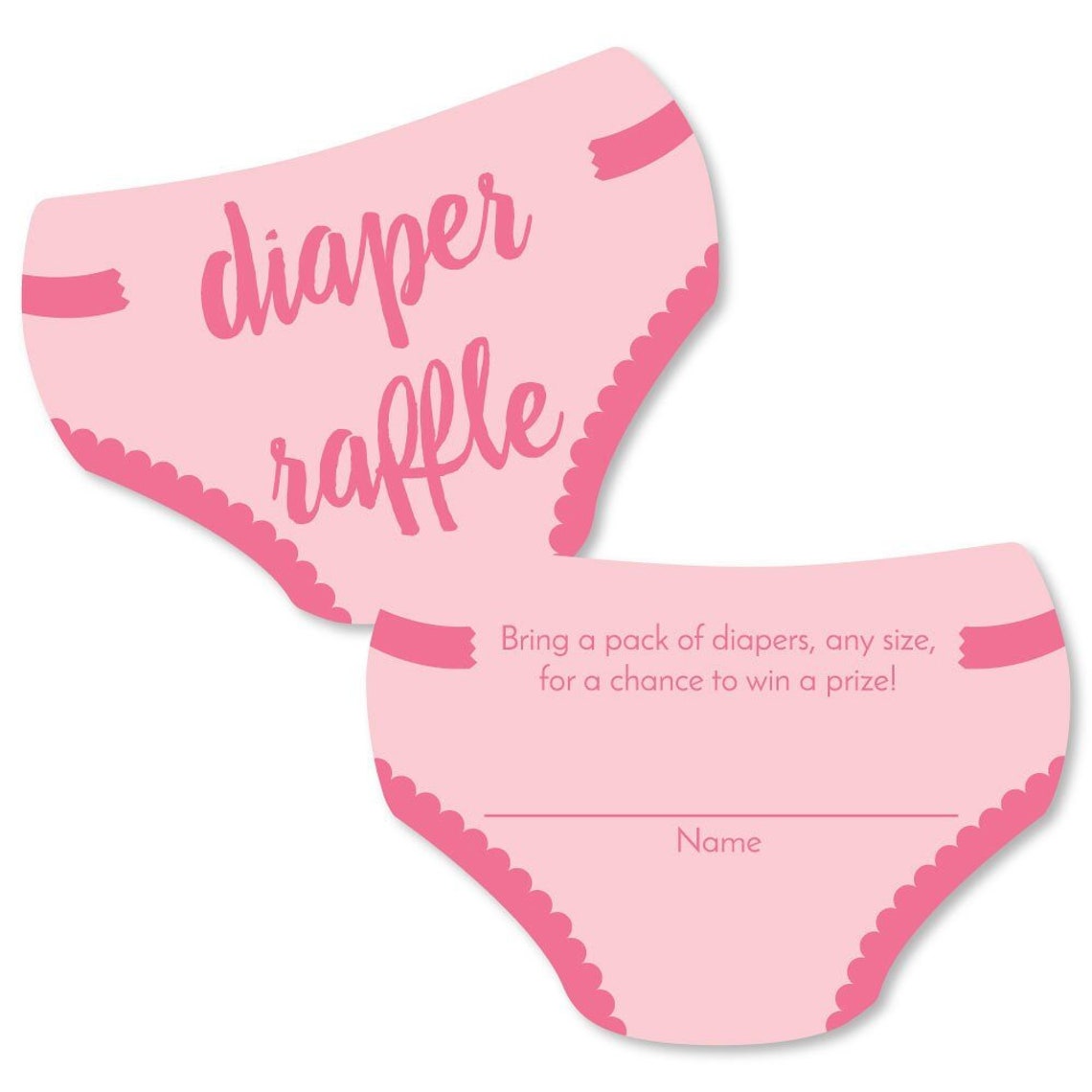Baby Girl Diaper Shaped Raffle Ticket Inserts Pink Baby - Etsy