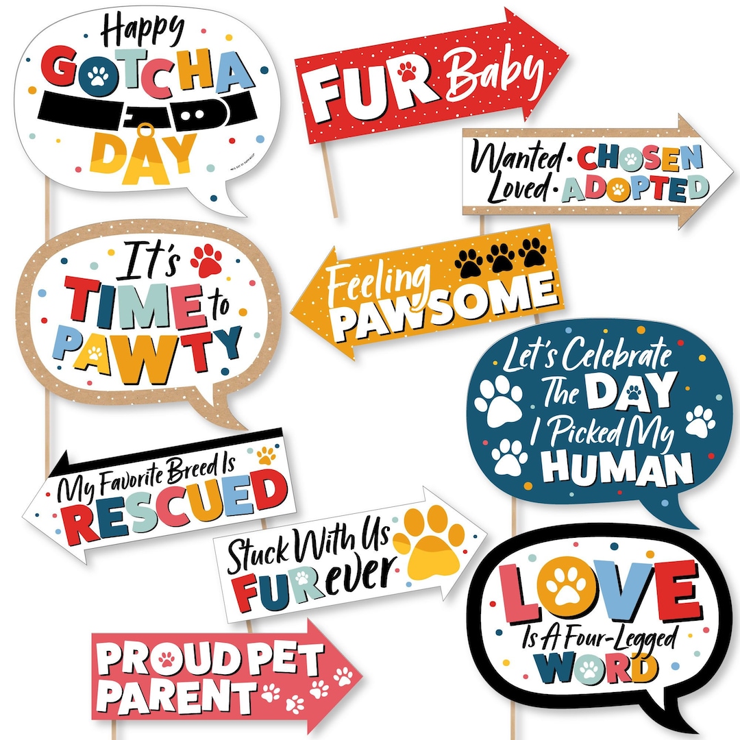 Funny Happy Gotcha Day - Dog and Cat Pet Adoption Party Photo Booth ...