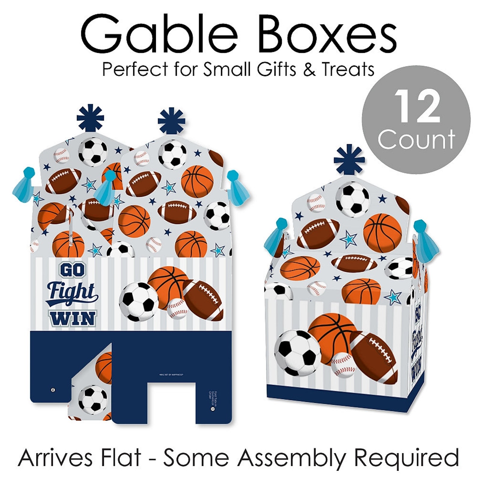 Go Fight Win Sports Treat Box Party Favors Baby Shower - Etsy