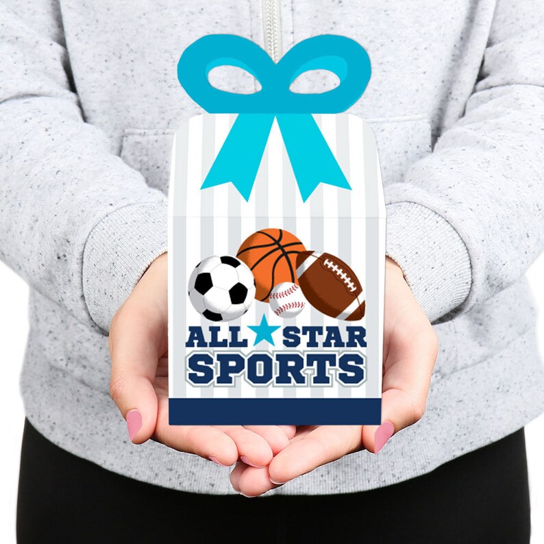 Go Fight Win Sports Square Favor Gift Boxes Baby - Etsy