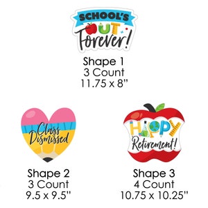 Teacher Retirement - Pencil Apple Lawn Decorations - Outdoor Happy ...