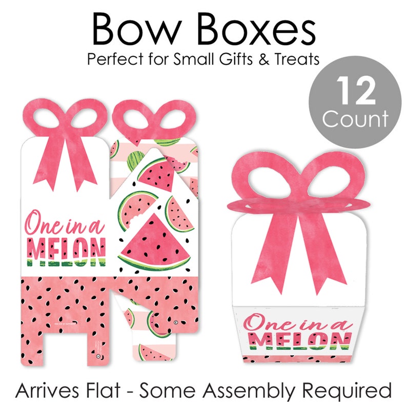 Sweet Watermelon - Square Favor Gift Boxes - Fruit Party Bow Boxes ...
