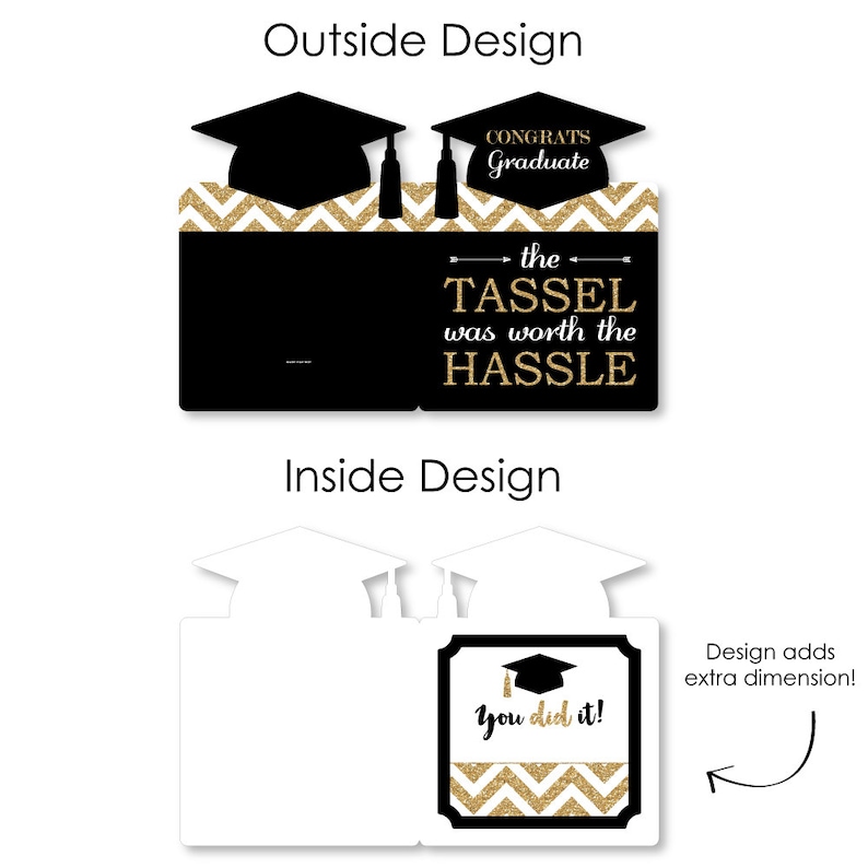 Tassel Worth the Hassle Gold Graduation Congratulations - Etsy