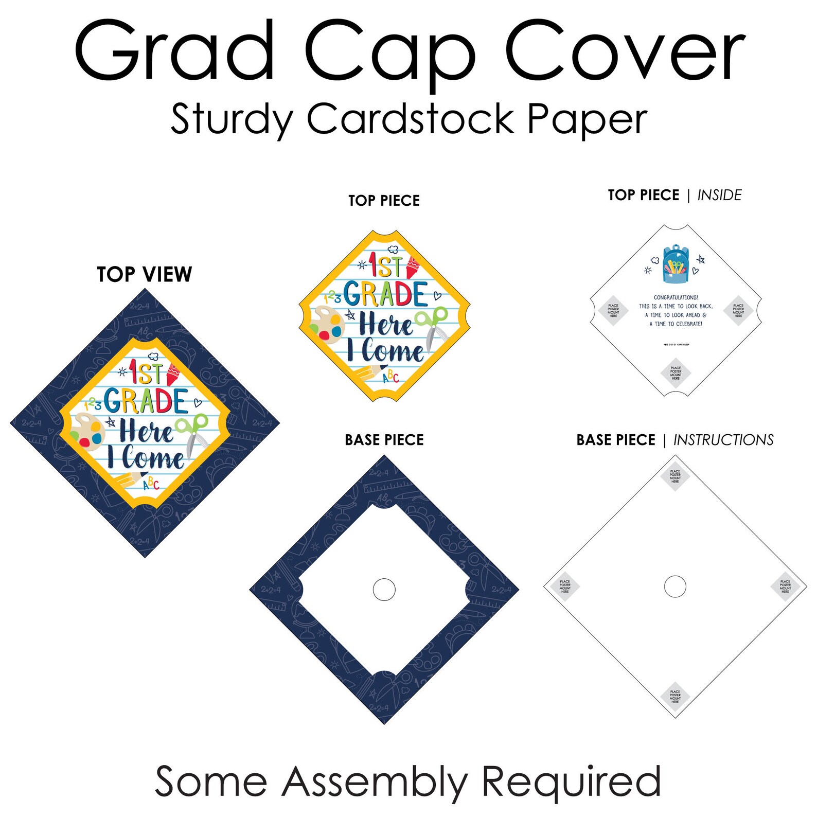 1st Grade Here I Come Kids Kindergarten Graduation Cap - Etsy