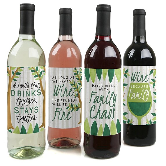 Family Tree Reunion - Wine Bottle Labels for Family Gatherings Parties ...