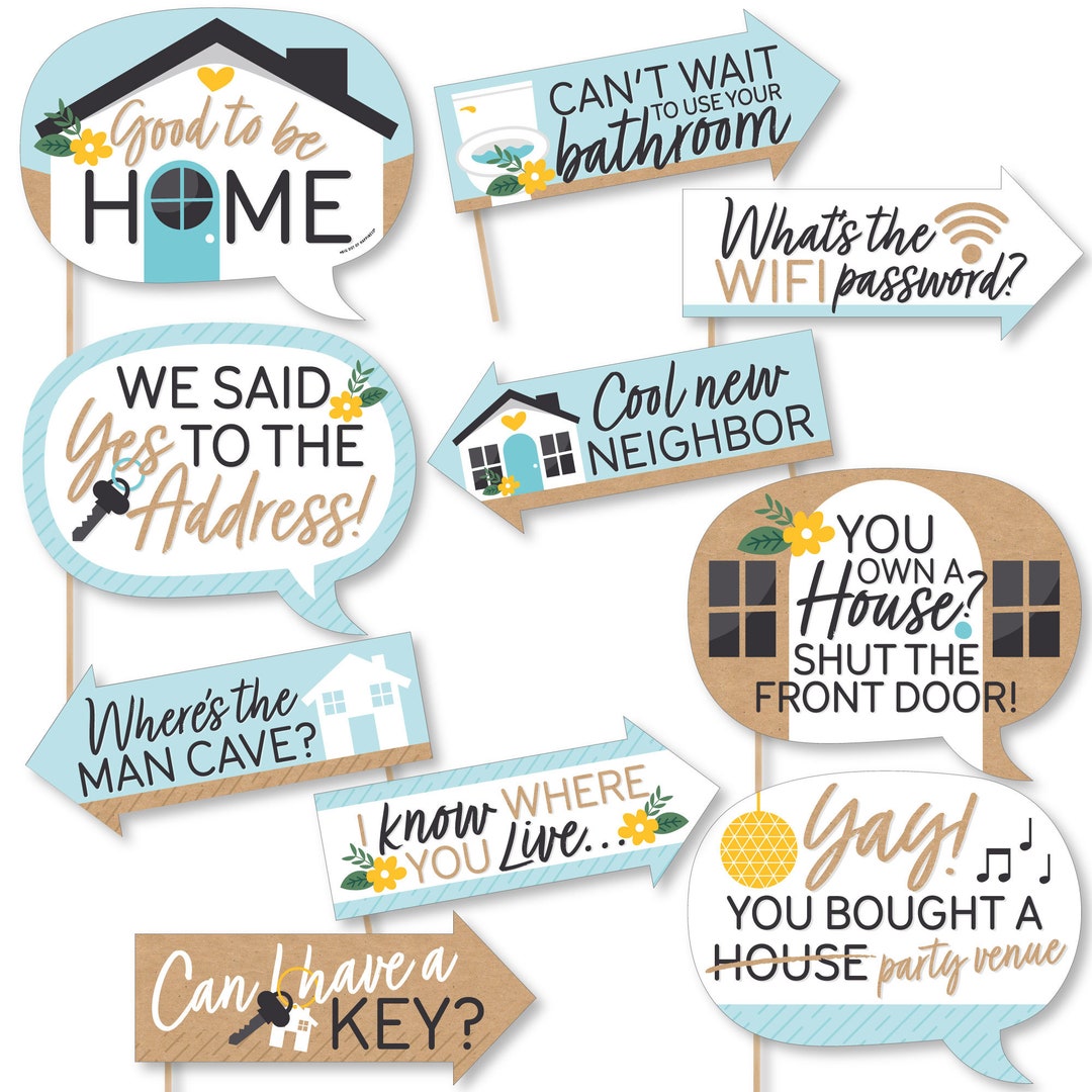 Funny Welcome Home Housewarming - New Sweet Home Photo Booth Props Kit ...