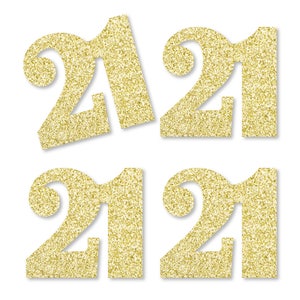 Gold Glitter 21 - No-mess Real Gold Glitter Cut-out Numbers - 21st ...