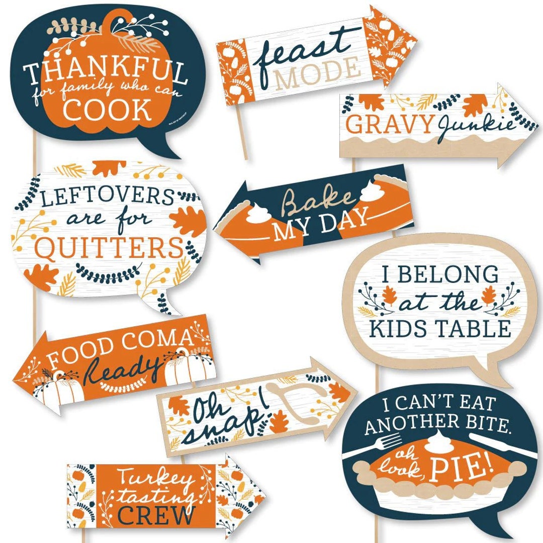 Happy Thanksgiving - Fall Harvest Party Photo Booth Props Kit - 10 ...