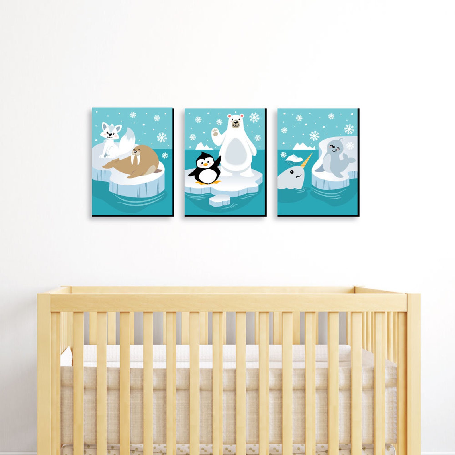 Arctic Polar Animals Kids Room, Nursery & Home Décor 7.5 X 10 Kids Wall ...