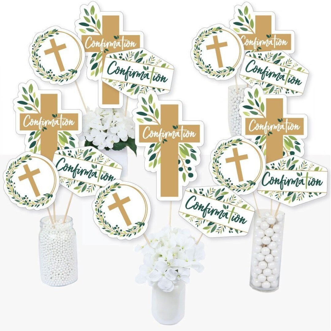 Confirmation Elegant Cross - Centerpiece Sticks - Religious Party Table ...