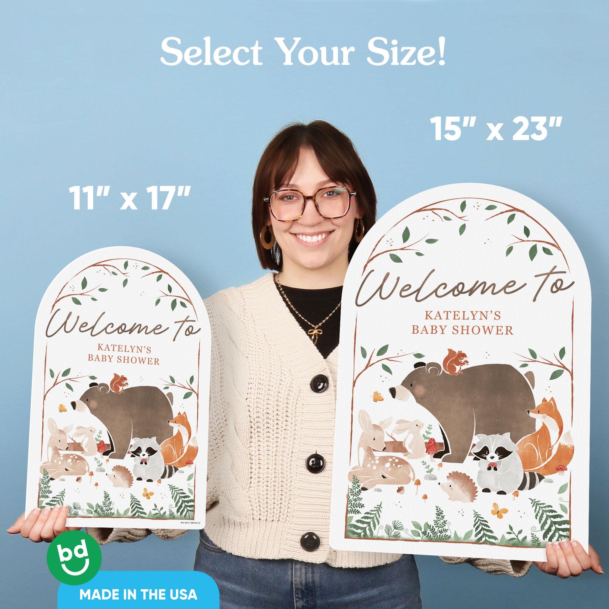 Personalized Woodland Animals Welcome Sign Arch, Custom Gender-neutral ...